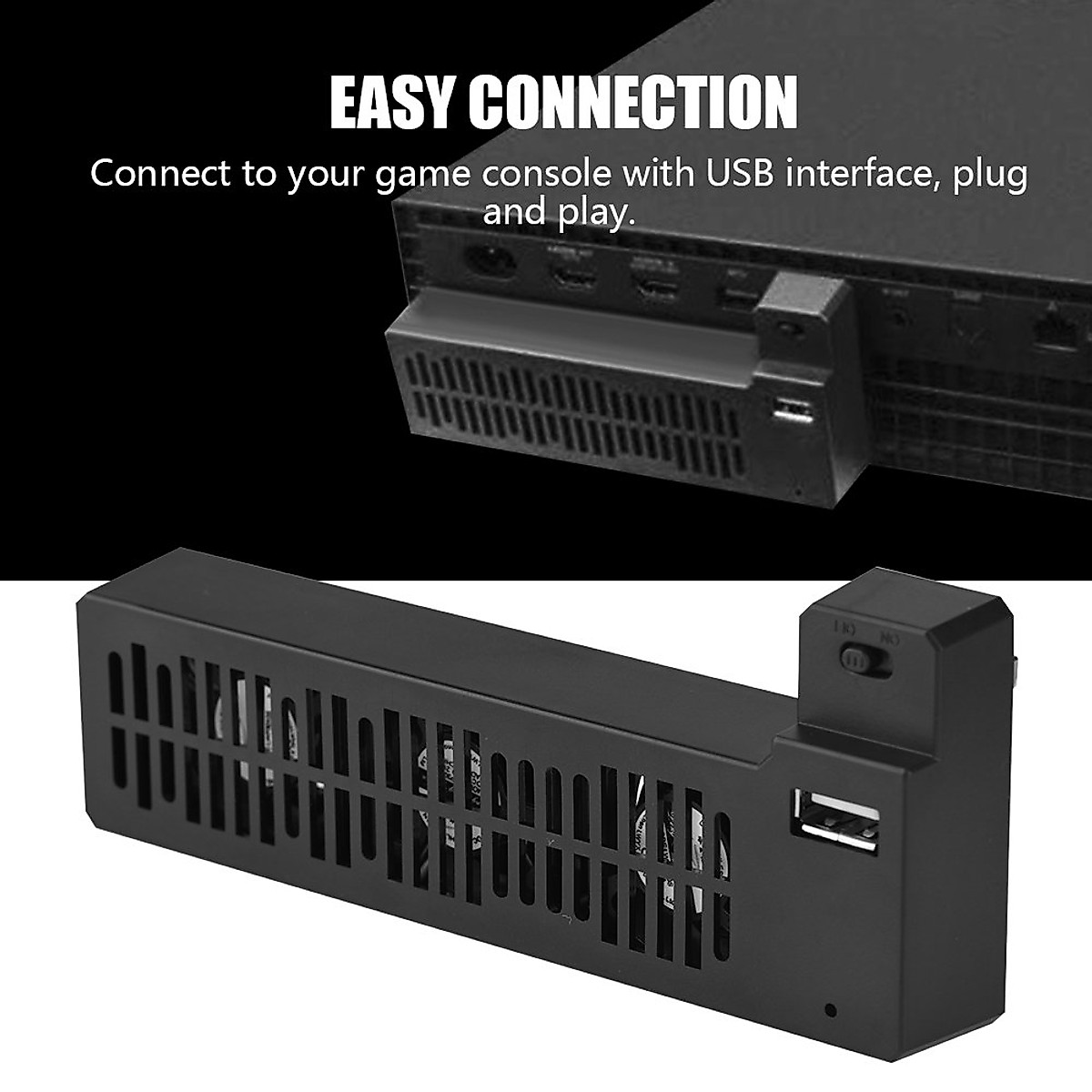 External Cooling Fan for One X Game Console, Portable Heat Reducing USB External Cooling Fan Game Machine Professional Radiator Side Mounted for ONE X Game Console