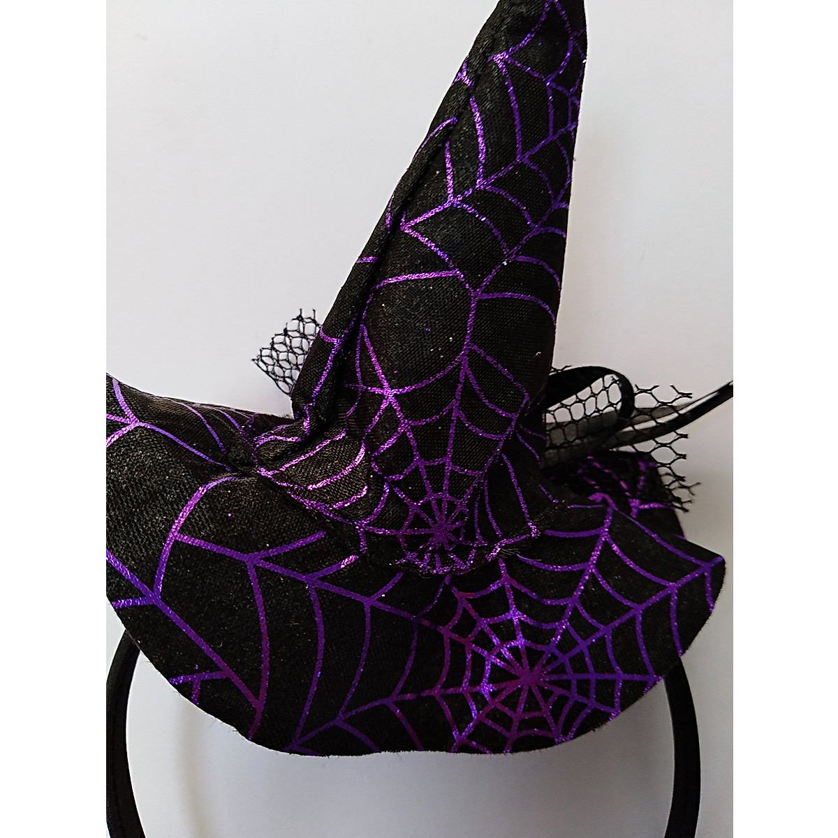 WINZIK Children Halloween Headwear Mini Pointy Witch Hat Cute Hair Hoop Hairband Accessories Cosplay Party Props Decoration (1#)