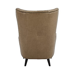 Amazon Brand – Stone & Beam Hansberry Wingback Leather Living Room Accent Chair, 32.7''W, Cognac