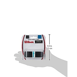 WILSON Shock Shield Hybrid Tennis Racquet Replacement Grip, Black