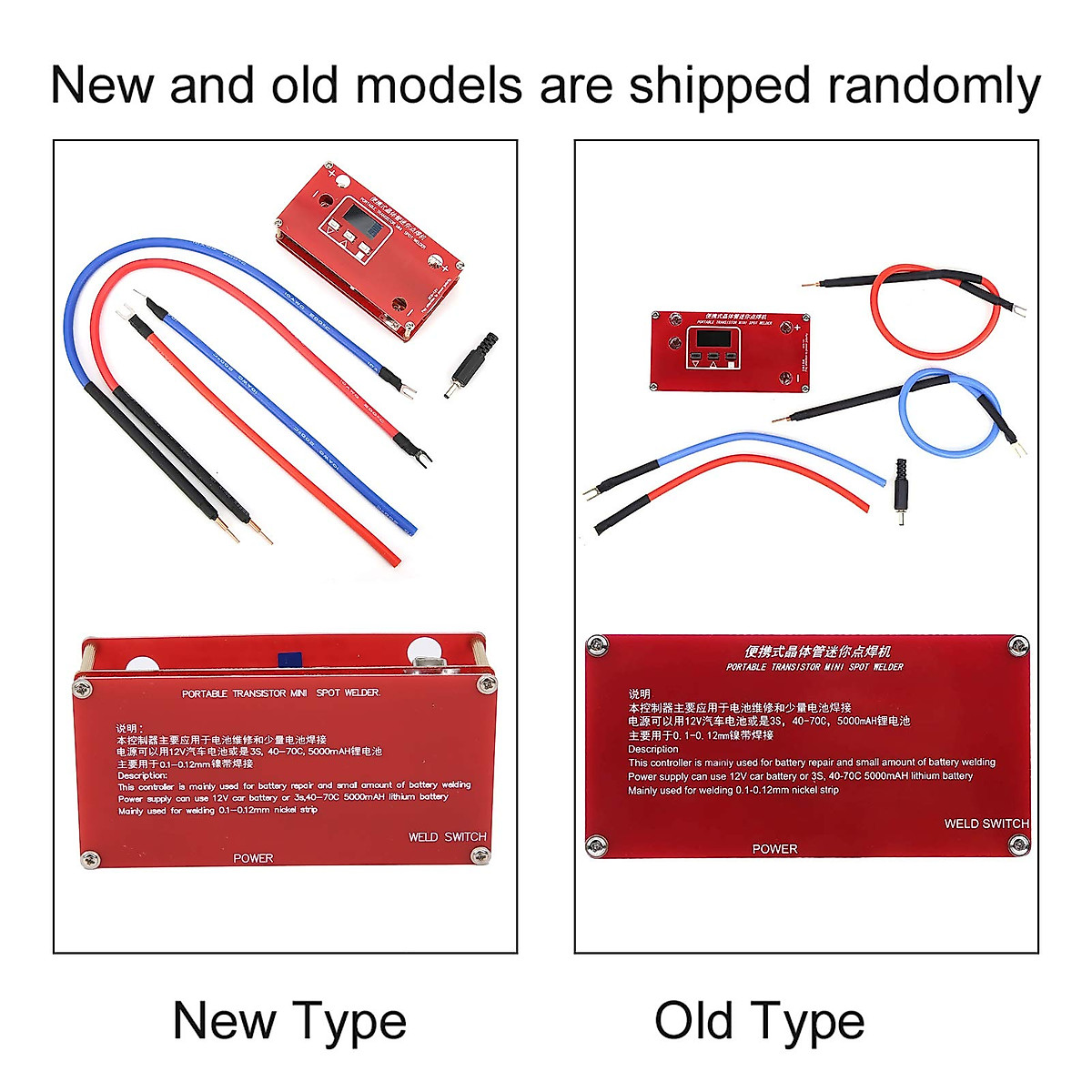 Mini Spot Welder Machine, Portable Transistor Lithium Battery for Capacitor, Welding Tools, with Automatic Welding Mode, Single Chip Microcomputer Control and LCD Display Screen