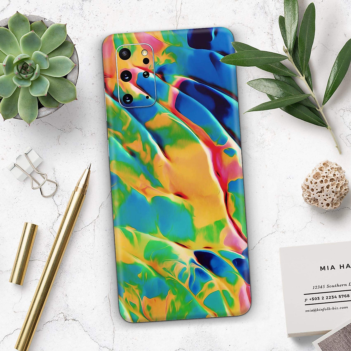 DesignSkinz Blurred Abstract Flow V25 Protective Vinyl Decal Wrap Skin Cover Compatible with The Samsung Galaxy S20 (Screen Trim & Back Glass Skin)