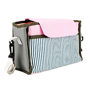 Diaper Bag, Large Capacity Stuff Travel Tote Hanging for Mom and Dad(Pink)