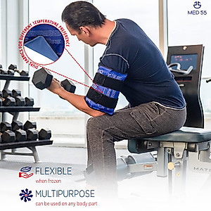 Gel Ice Pack for Injuries Reusable Gel - Hot & Cold Pack Compress Flexible Soft Gel Ice Pack for Back, Shoulder, Elbow, Hip, Knee Pain Relief Therapy for Swelling & Bruising (15x10+Straps)