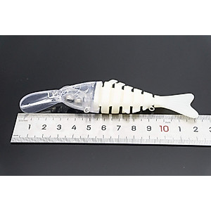 5PCS Whopper Popper Bass Lure 7 Multi Jointed Fishing Lure 15g 12cm with 6mm Free Eye Topwater Floating Rotating Tail Artificial Hard Bait 6mm