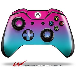 WraptorSkinz Decal Style Vinyl Skin Wrap compatible with XBOX One Original Wireless Controller Smooth Fades Neon Teal Hot Pink - (CONTROLLER NOT INCLUDED)