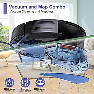 iMartine Robot Vacuum and Mop Cleaner with Boundary Strips, 2200Pa Strong Suction, Quiet, Slim, Self-Charging Robotic Vacuums, Ideal for Pet Hair, Hard Floors, Medium Pile Carpets, Works with Alexa
