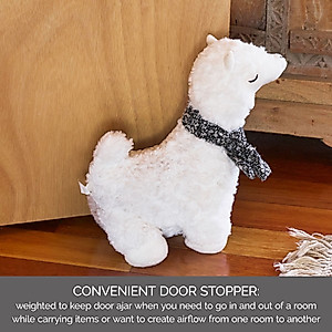 Elements 5.91x11.22x10.43 Inch White Llama Weighted Fabric Door Stopper