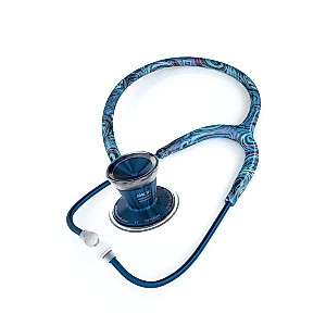 MDF Instruments Starry Night ProCardial Cardiology Stethoscope, Lightweight Titanium, Adult, Dual Head, Starry Night Tube, Titanium Blue, Capridium Chestpiece-Headset, MDF797TSNCD