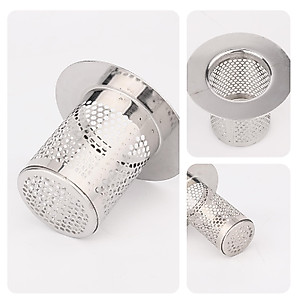 3pcs Bathtub Drain Cover, Hair Catcher Shower Drain Stainless Steel Deep Hair Catcher Hair Strainer Shower Drain Filter for Sink Strainer, Bathtub
