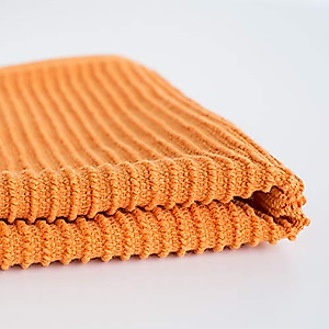 Now Designs Ripple Kitchen Dishcloth, Set of 4, Kumquat Orange