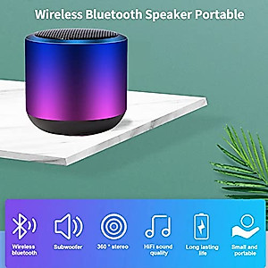 Aresrora Small Bluetooth Speaker,Tiny Wireless Bluetooth Speaker, Mini Enhanced Bass Colorful Metal Case Built in Mic, TF Card Play for Outdoor,Hiking,Travel (Blue)
