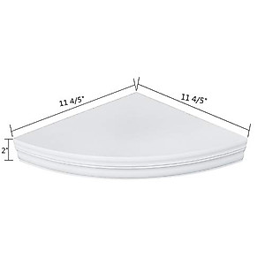 WELLAND Modern Wall Monted Corner Shelves, Corner Display Floating Shelf for Bedroom Office Home Décor Accents Set of 2 (White)