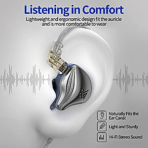 KZ ZEX Headphones Electrostatic Technology Bass Noise Cancelling Headphones in Ear Monitor Sports Music Headphones(Grey, no mic)