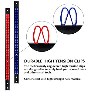 EMENTOL 6 PCS Screwdriver/Wrench Organizer, Plastic Rail Wrench Hanger,Hand Tool Holder, Perfect for Organize