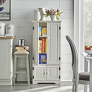 Target Marketing Systems Tall Storage Cabinet with 2 Adjustable Top Shelves and 1 Bottom Shelf, Declutter Organizer for Bedroom, Kitchen, Bathroom or Laundry Room, Winter White