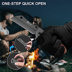 Zxcan Pocket Knife, Folding Knife 5CR13 Carbon Steel Stainless Blade, EDC Knife with Liner Lock, Pocket clip, Tactical Knife for Camping Indoor and Outdoor Activities Men Gift