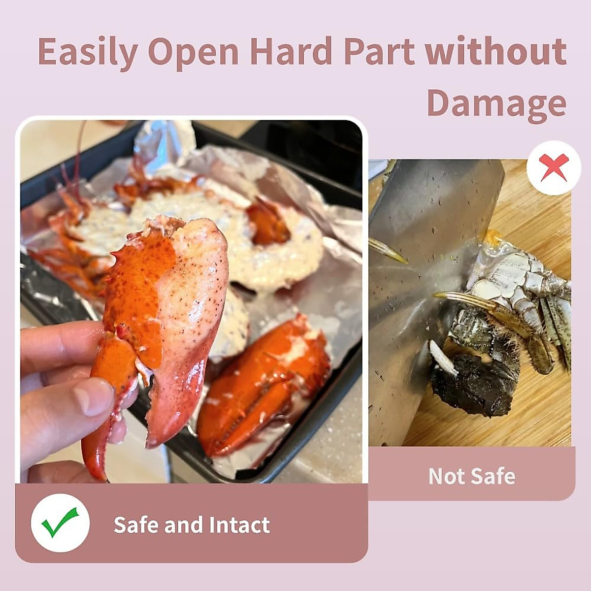 ADORAMBLING 4Pcs Crab Crackers and Tools Multicolored Crab Leg Crackers Tool Efficient Lobster Crackers Portable Seafood Crackers and Tools Crab Legs Utensils Crab Claw Crackers Crab Tools for Eating