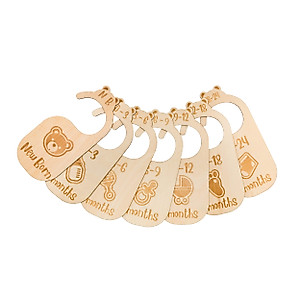 RubyRoo Baby Closet Dividers - Nursery Closet Organizer Hangers for Baby Clothing - Premium Wood Infant Size Age Hanging Closet Organizer - Kid Closet Decor - Engraved Style