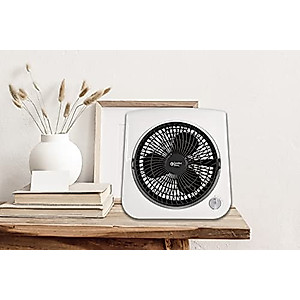 Comfort Zone CZ111WT 10" 3-Speed Adjustable Tilt Fashion Sleek Table Fan with Carry Handle, White