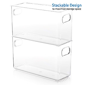 StorageBud Pantry Organization And Storage - Refrigerator Organizer Bins - Stackable Clear Fridge & Freezer Organizer - Great For Pantry, Storage, Fridge, Freezer