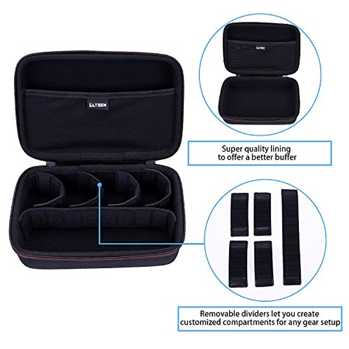 LTGEM AKASO Camera Case EVA Hard Case for AKASO EK7000/EK7000 Pro, Brave 4/7, V50X/V50 Elite Sports Action Camera (Camera + Mounts + Accessories Case)