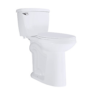 SouNor SN1088 Elongated Two Piece Toilet 1.28 GPF Extra 21" Tall Bowl Comfortable Right Seat Height Soft Closing Seat White