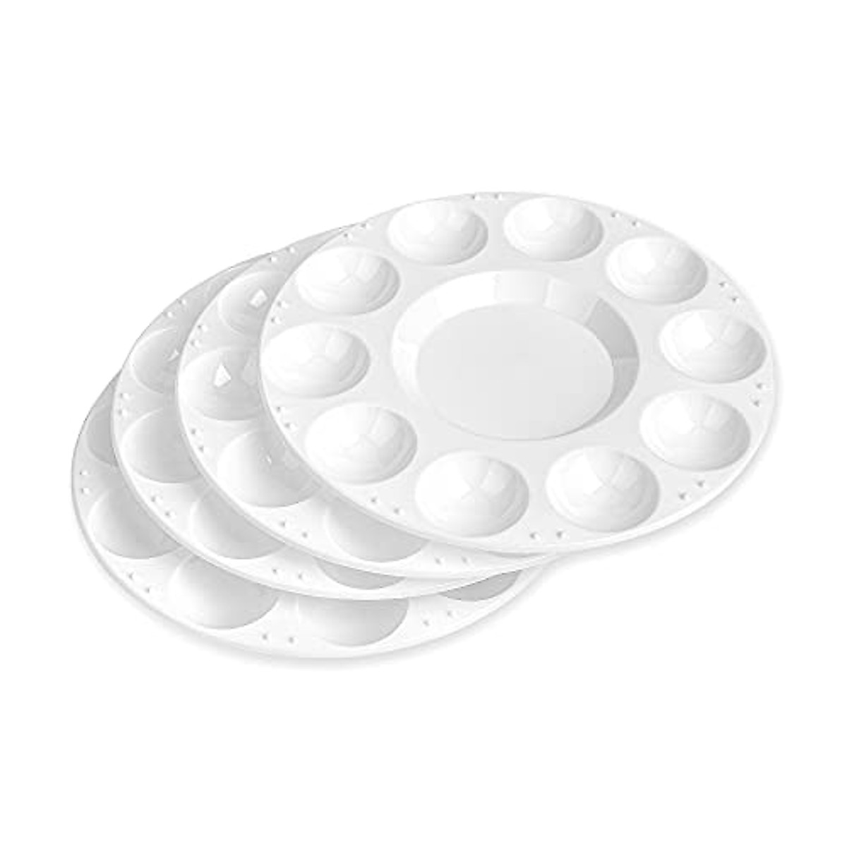 Amazon Basics Round Paint Tray Palettes, White, 15 PCS