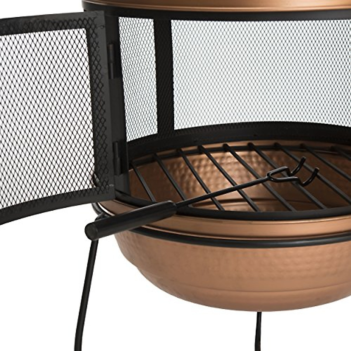 Safavieh Outdoor Collection Lima Copper and Black Chiminea