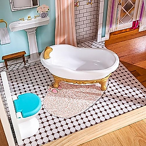 KidKraft Charlotte Classic Wooden Dollhouse with EZ Kraft Assembly™, 14-Piece Accessory Set, for 12-Inch Dolls, Gift for Ages 3+