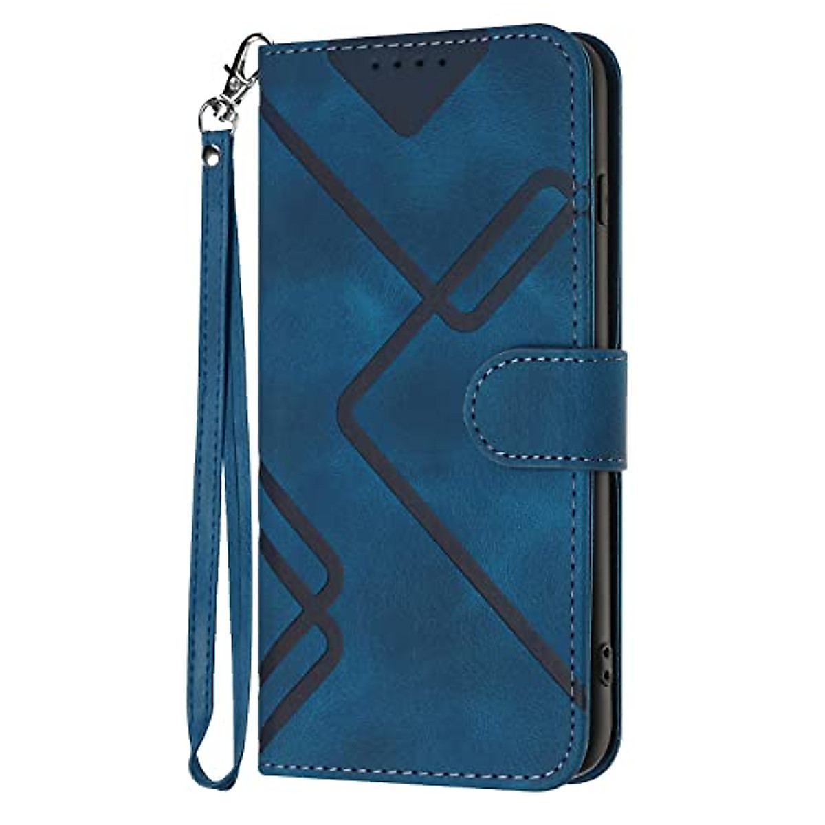 JLHYYXH Case for Sony Xperia 1 III, Geometric Space Credit Card Slot Wallet Case Magnetic Kickstand Shockproof Flip Cover Case for Sony Xperia 1 III-Royal Blue