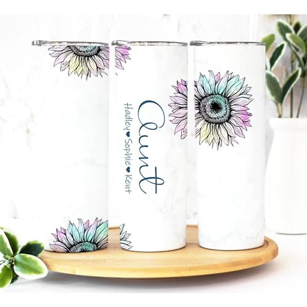 Auntie Tumbler, Double-Wall Vacuum Bottle Mug for Hot Cold Drinks, Stainless Steel Double Wall Insulated Cup With Lid And Straw, Best Aunt Cup, Aunt Gift from Niece (20 oz)