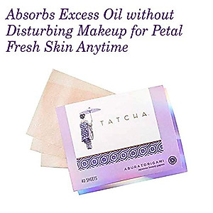 Tatcha Aburatorigami Blotting Papers: 100% Natural Abaca Leaf & Gold Flakes Absorb Excess Oil (40 Pack)
