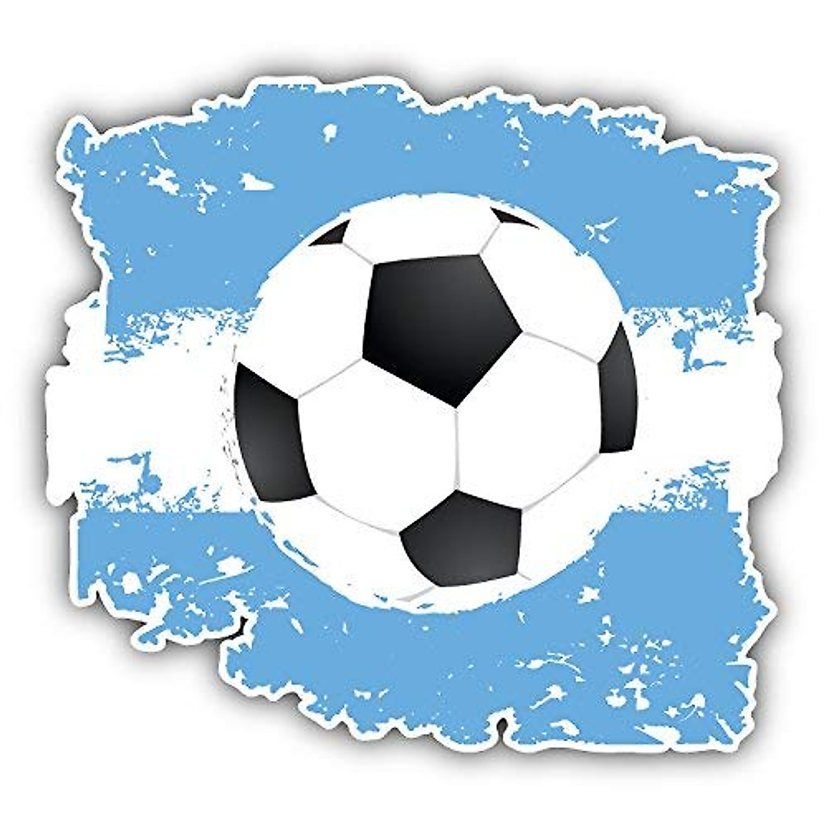 DG Graphics Grunge Argentina Flag Soccer Ball Art Decor 5'' x 5'' Magnet Vinyl Magnetic Sheet for Lockers, Cars, Signs, Refrigerator