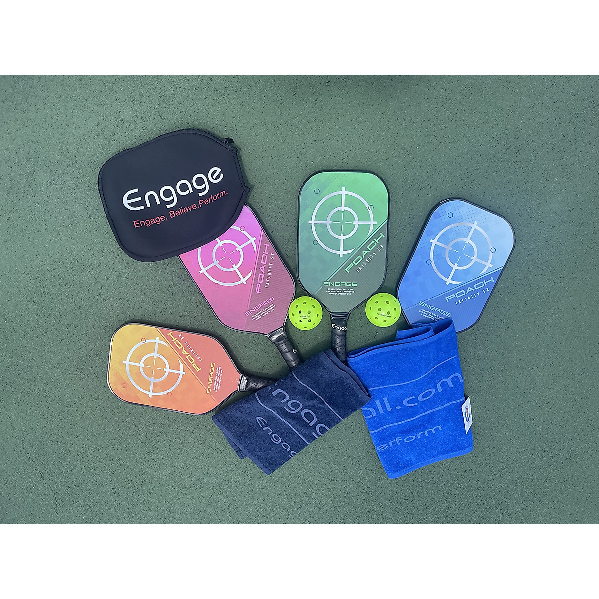 Engage Pickleball Poach Infinity MX Pickleball Paddle - Pickleball Paddles with Black Polymer Core - USAPA Approved Pickleball Paddles - Pickleball Rackets for Adults - Lite (Teal)