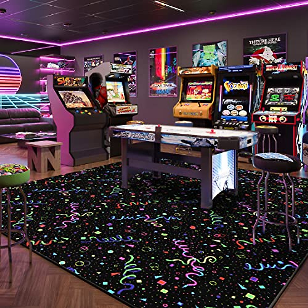 Joy Carpets Fluorescent Celebration 4' x 6' Area Rug