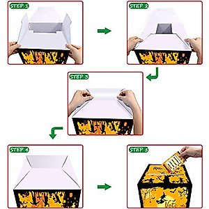 Halloween Party Costume Ballot Box with 64pcs Voting Cards Party Supplies (Assembly Needed)