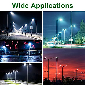 OSTEK 150W LED Parking Lot Lights with Dusk-to-Dawn Photocell Sensor, Outdoor Commercial Area Lighting Fixture 21000LM - Waterproof IP65 5000K LED Shoebox Pole Light with Slip Fitter Mount 100-277V