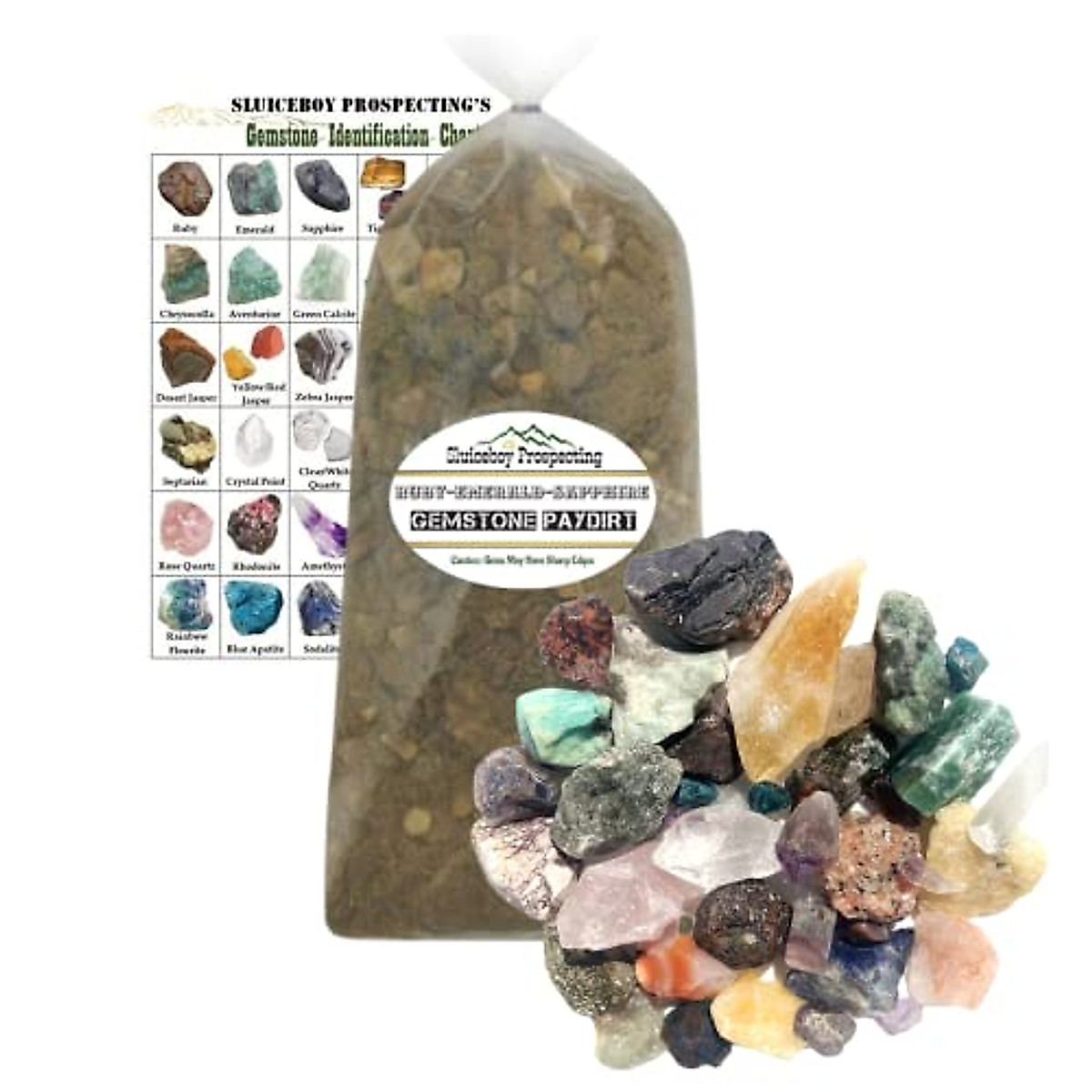 5.5 POUNDS "Ruby-Emerald-Sapphire" Gemstone Paydirt | Gem Mining Rough Stone Mix | Guaranteed Gems | Rock Dig Gem Dig