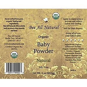 Bee All Natural Baby Powder Natural, 4 OZ
