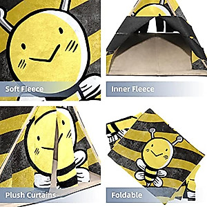 Y-DSIWX Guinea Pig House Bed, Rabbit Large Hideout, Small Animals Nest Hamster Cage Habitats Cute Small Bee Black Yellow Stripes