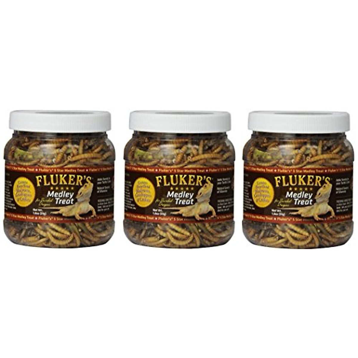 Fluker Labs SFK72021 Bearded Dragon Medley Treat Food, (3 Pack of 1.8-Ounce)