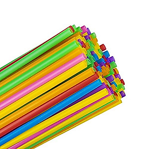 Suwimut 600 Pack Flexible Plastic Drinking Straws, 10.2 Inch Extra Long Colorful Disposable Bendy Straws, Assorted Colors Bendable Plastic Straws for Tumblers, Mason Jars, Milshakes, Smoothies