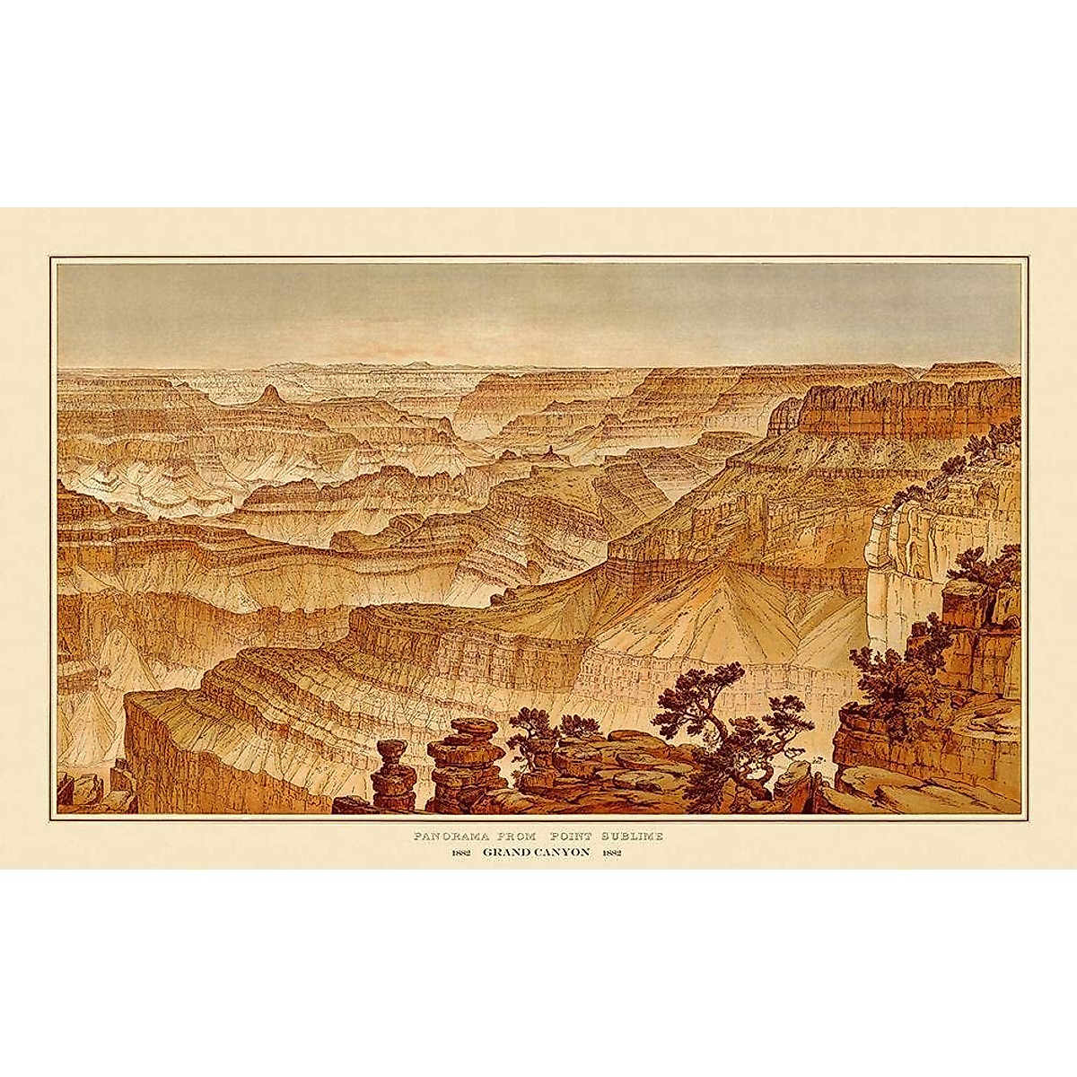ArtDirect Grand Canyon, Point Sublime Arizona - Bien 1882 II 10x6 UnFramed Art Print Poster Ready for Framing by Bien