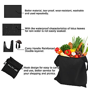 2 Pcs Evohyah Shopping Bags Reusable Grocery Tote Bags Kitchen Reusable Grocery Bags S-XLarge 50LBS Ripstop Geometric Fashion Recycling Bags Folding Storage Bag Machine Washable Nylon Bags