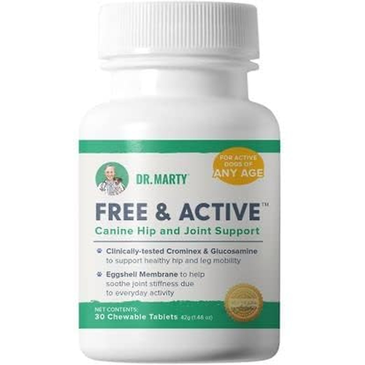 Dr. Marty Free & Active Dog Supplements, 30 Chewables