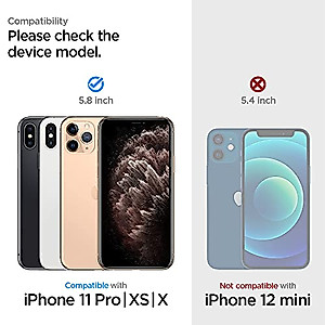 Spigen Tempered Glass Screen Protector [GlasTR EZ FIT] designed for iPhone 11 Pro Screen Protector, iPhone Xs/iPhone X [5.8 inch] [Case Friendly] - 2 Pack