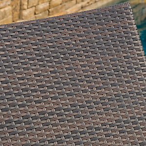 (Set of 4) Olivia Outdoor Brown Wicker Armed Chaise Lounge Chair