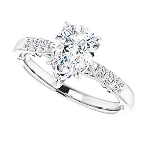 JEWELERYIUM 2 CT Pear Cut Colorless Moissanite Engagement Ring, Wedding/Bridal Ring Set, Solitaire Halo Style, Solid Sterling Silver Vintage Antique Anniversary Promise Ring Gift for Her (7.5)