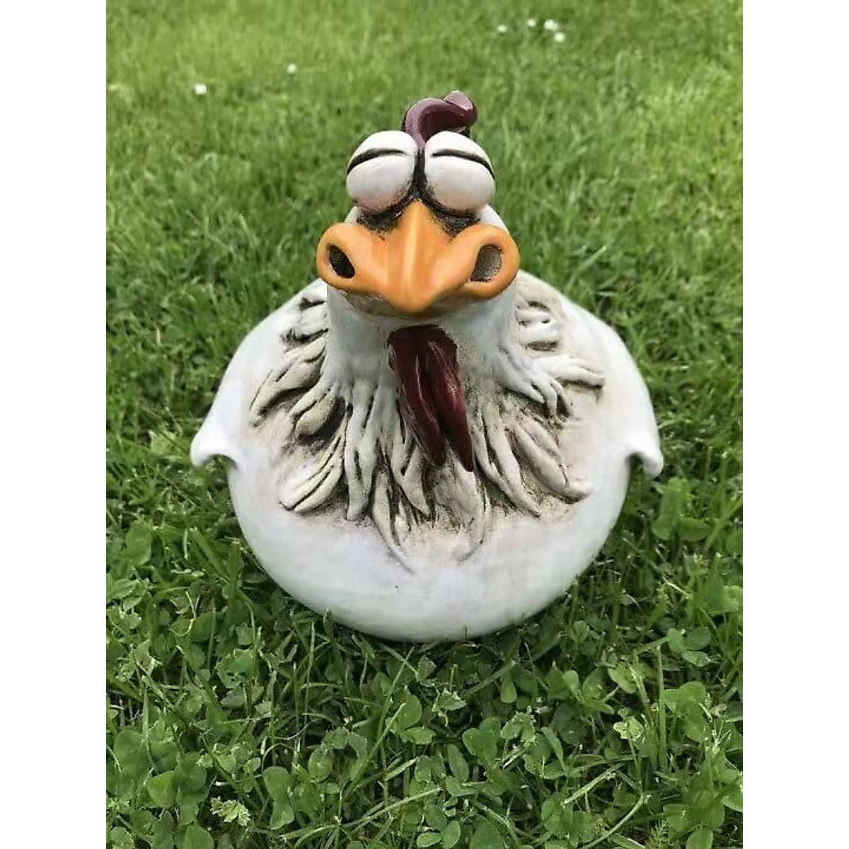 Euiroet Funny Farm Chickens Statues,Cute Chicken Fence Decoration,Resin Chickens Decor,Outdoor Real Animal Statue,Chicken Sculpture,Perfect for Home Garden Stairs,Farm,Patio,Backyard